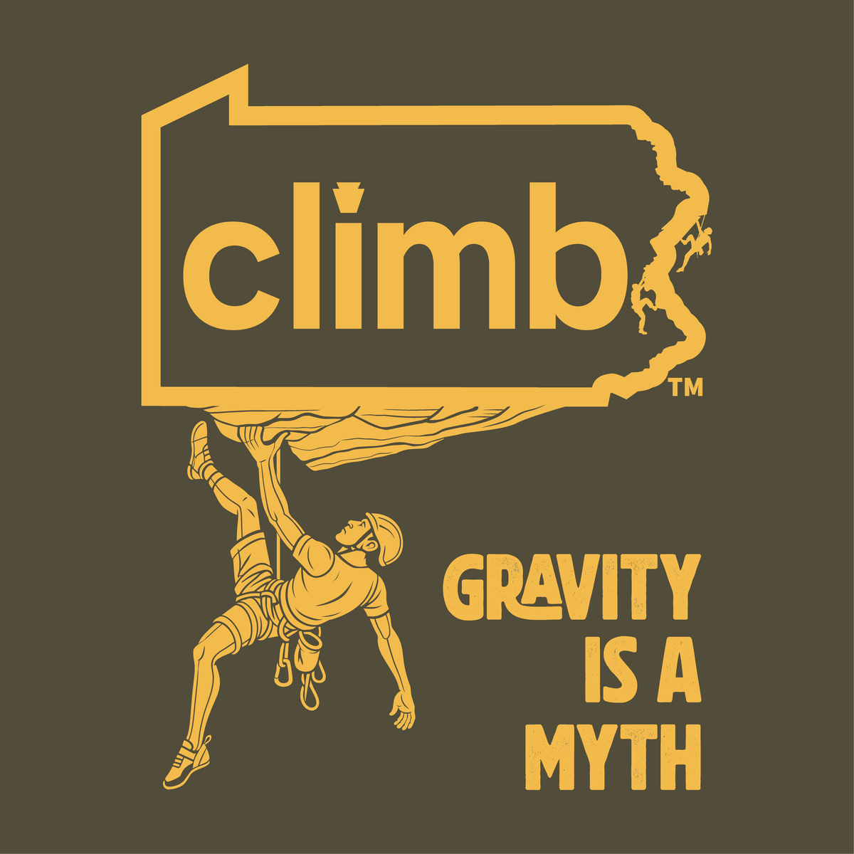 ClimbPA - Gravity is a Myth T-Shirt – Every Mountain Outdoors